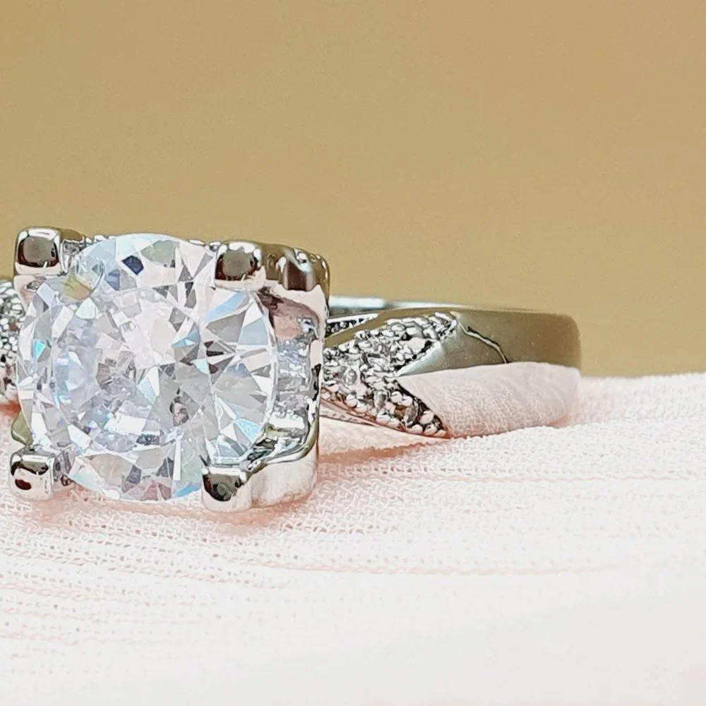 Jewelry | Beautiful Engagement Pure Cubic Silver Rings For Women ...